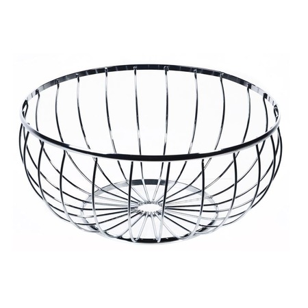 Fructiera metalica rotunda, Kopenpal, Argintie, 25x12 cm - eMAG.ro