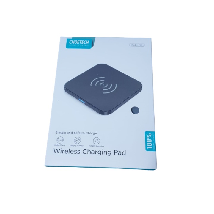 Безжично зарядно за офис, Choetech, T511 5W Qi Wireless Charger, черно ...
