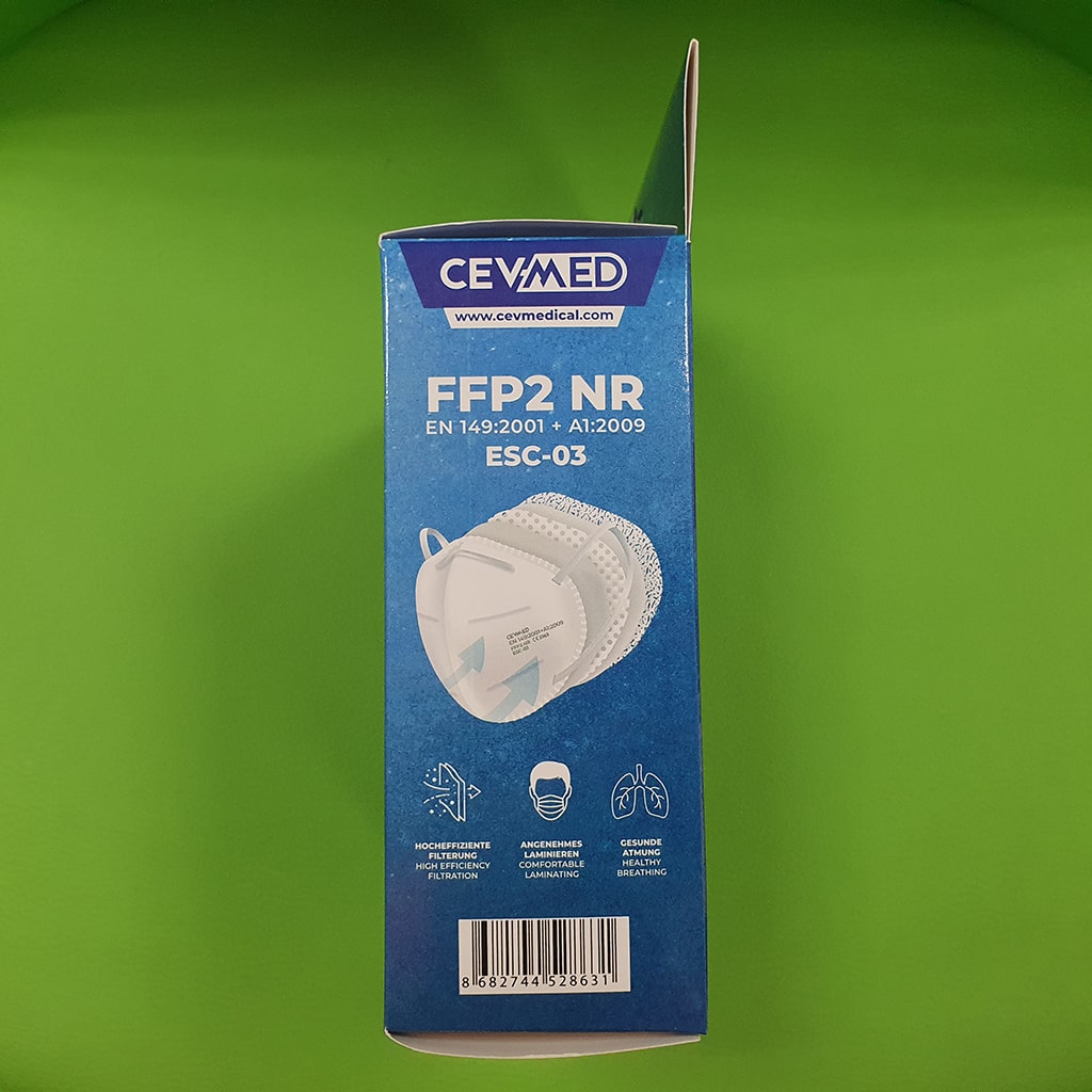 Masca de protectie, FFP2, 5 straturi, ambalata individual, alb, Cev-Med ...
