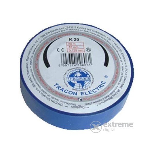 Tracon electric K20 szigetelőszalag 20×18 kék PVC - eMAG.hu