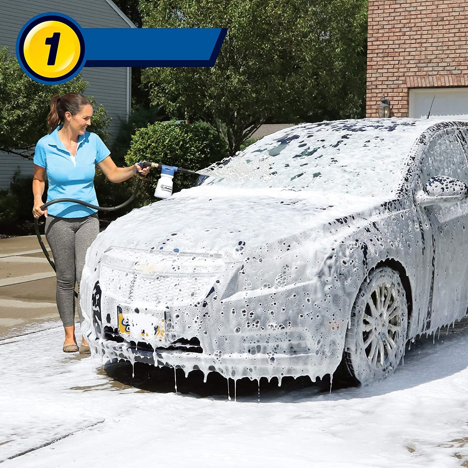 Pistol de spalat cu presiune, 5 trepte de dozare detergent, 2 tipuri de ...