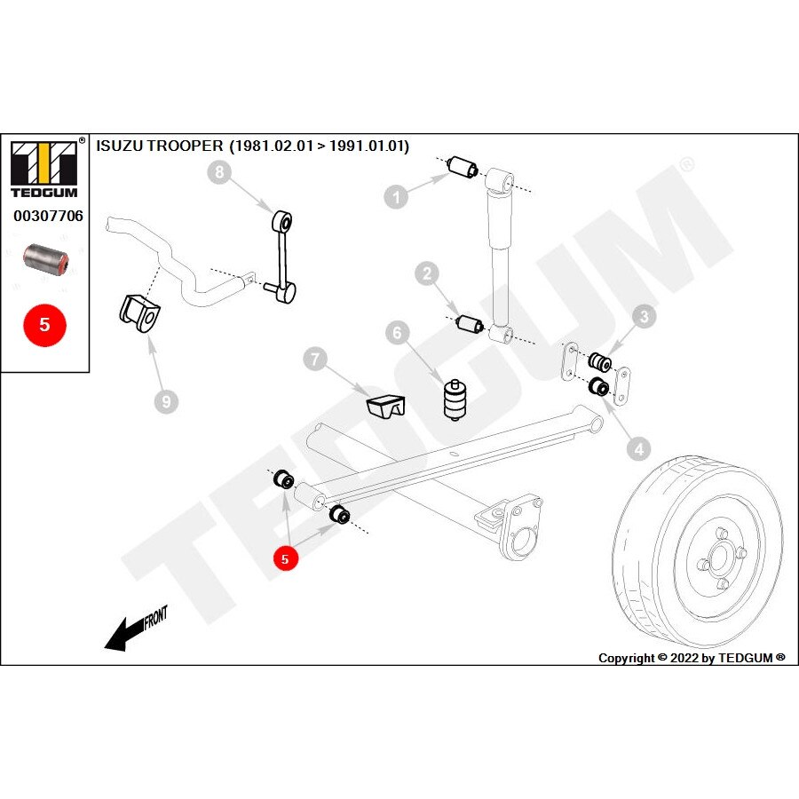 Bucsa arc fata-spate Tedgum pentru Isuzu Trooper, Poliuretan, Gri - eMAG.ro