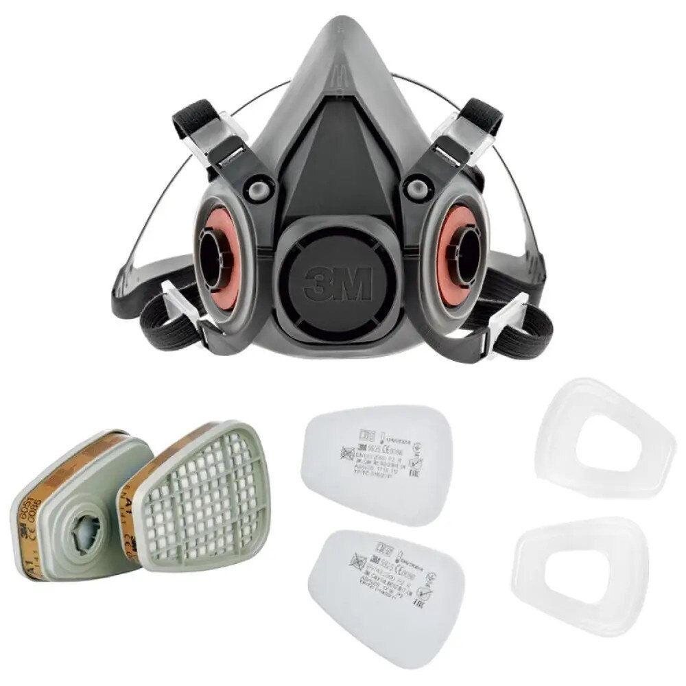Set de protectie respiratorie reutilizabil 3M, Protectie A1, Multicolor ...