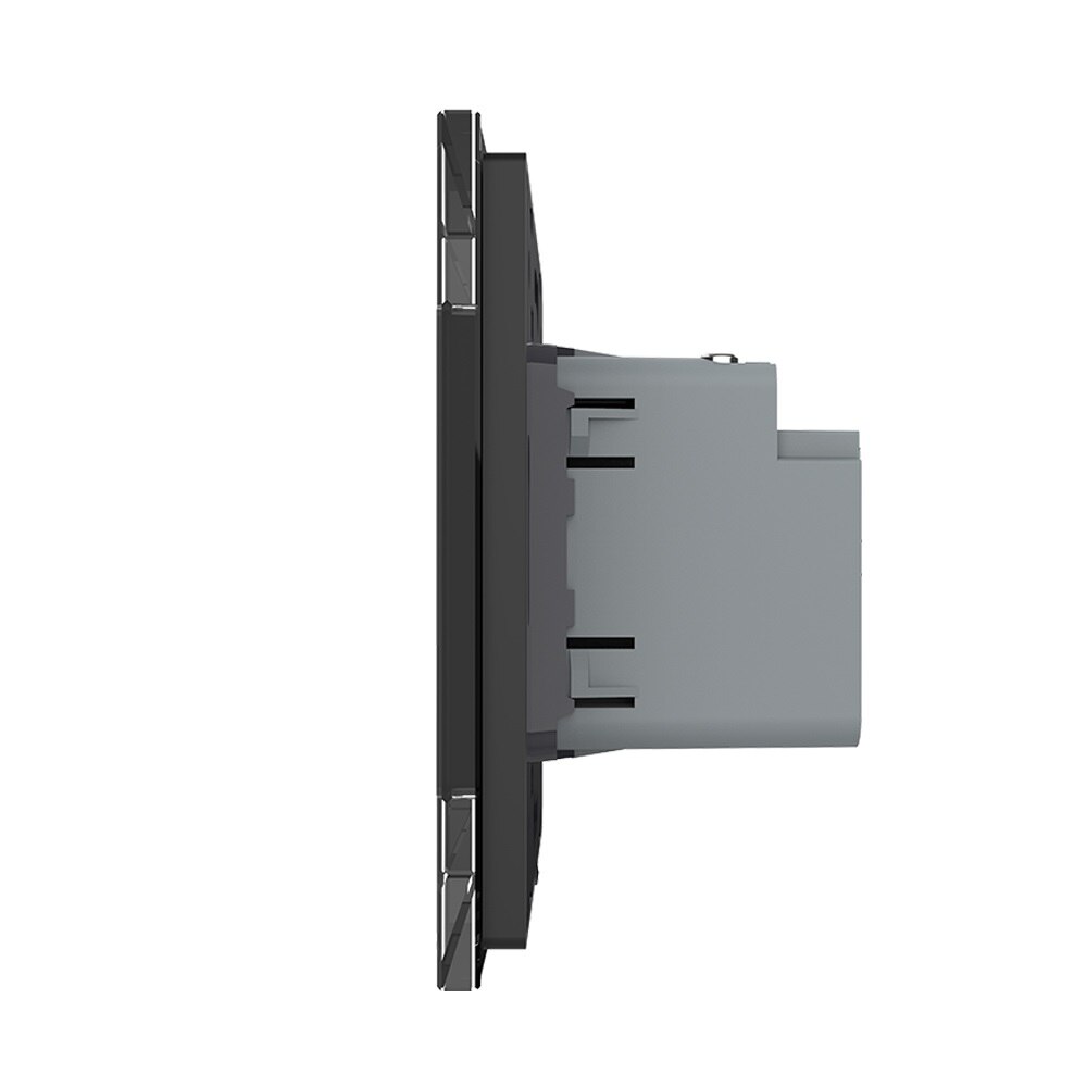 Priza USB Type-C Livolo cu Rama din Sticla, Negru - eMAG.ro