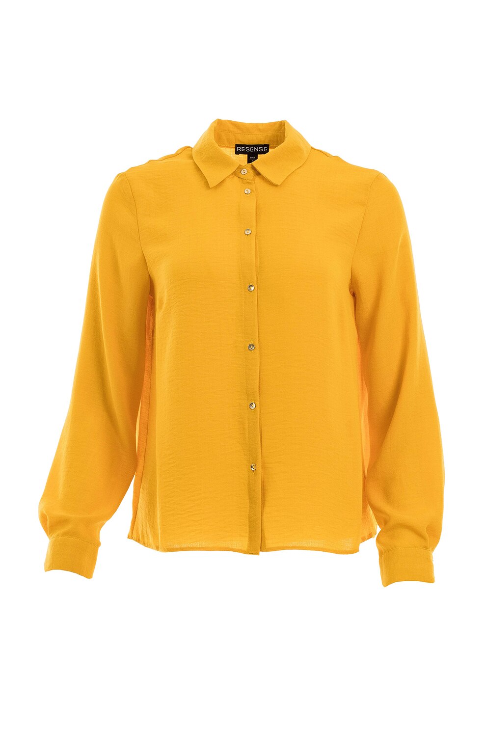 RESENSE, Camasa vaporoasa cu guler ascutit Hermina, Galben sofran, 36 ...