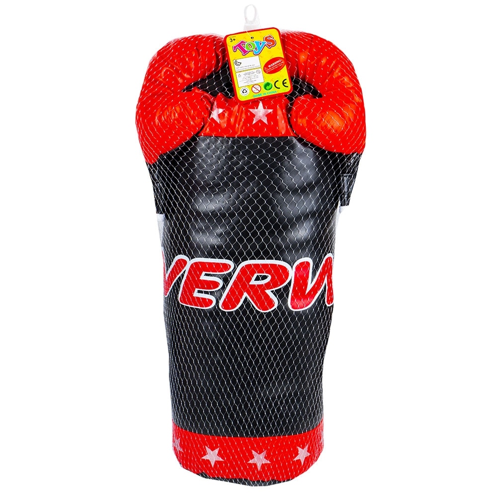 Set sac si manusi de box pentru copii, 50 cm, Robentoys - eMAG.ro