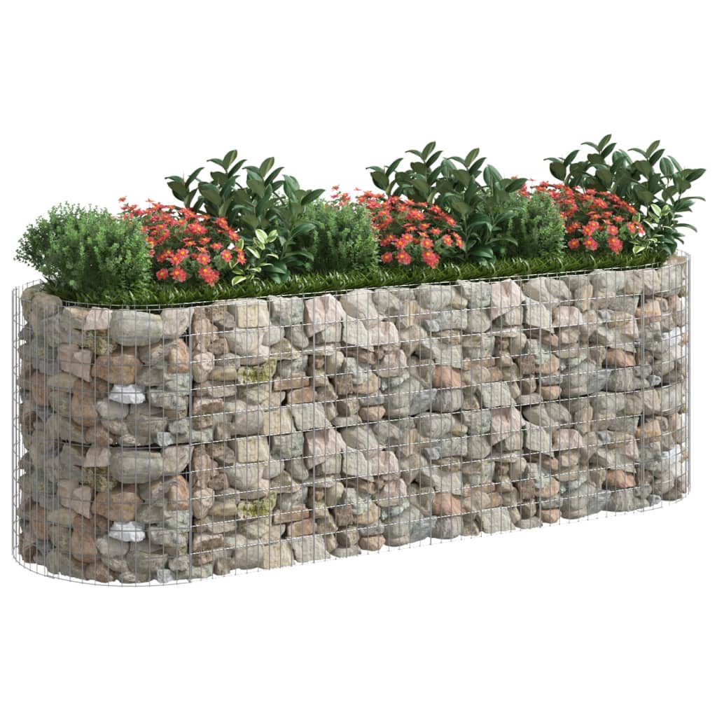 Strat inaltat gabion vidaXL, 300x100x100 cm, fier galvanizat - eMAG.ro