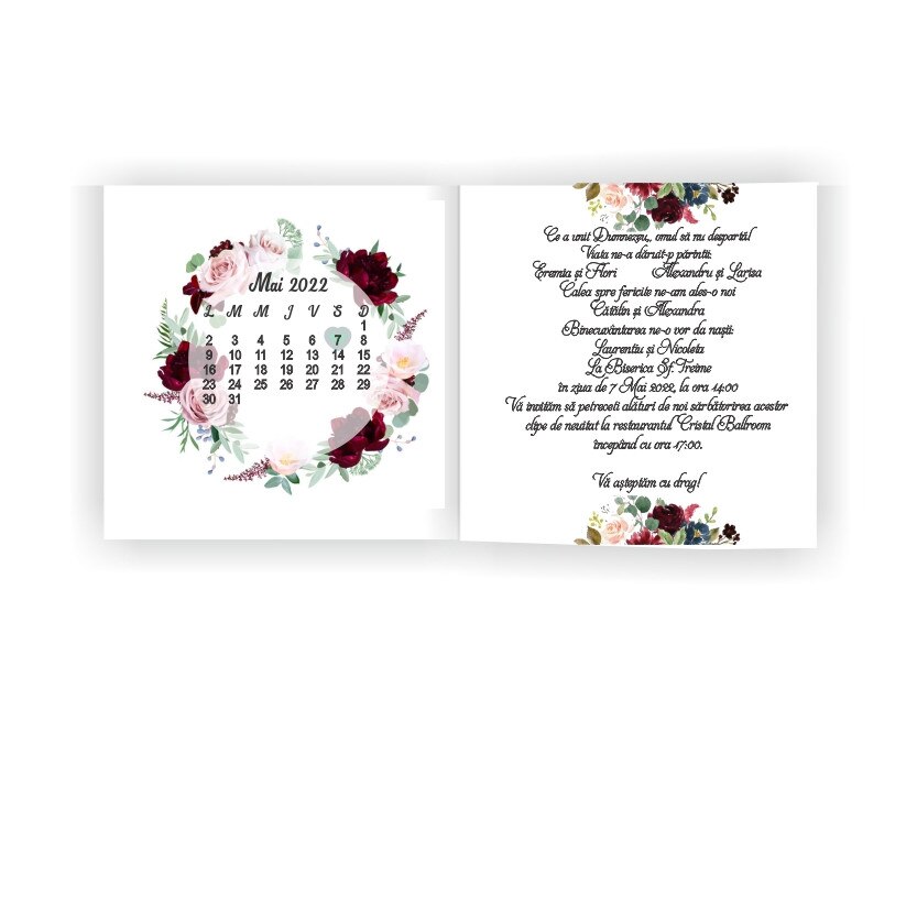 Invitatie Nunta, Model IC14, 14.8×15.7cm, Fara plic - eMAG.ro