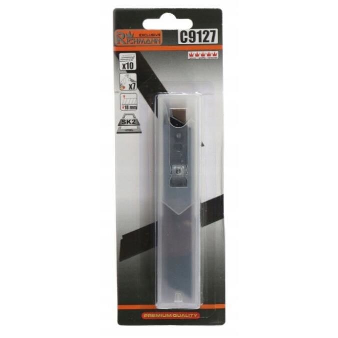 Lame rezerva cutter, negru, otel SK2, set 10 buc, 18x105 mm, Richmann ...