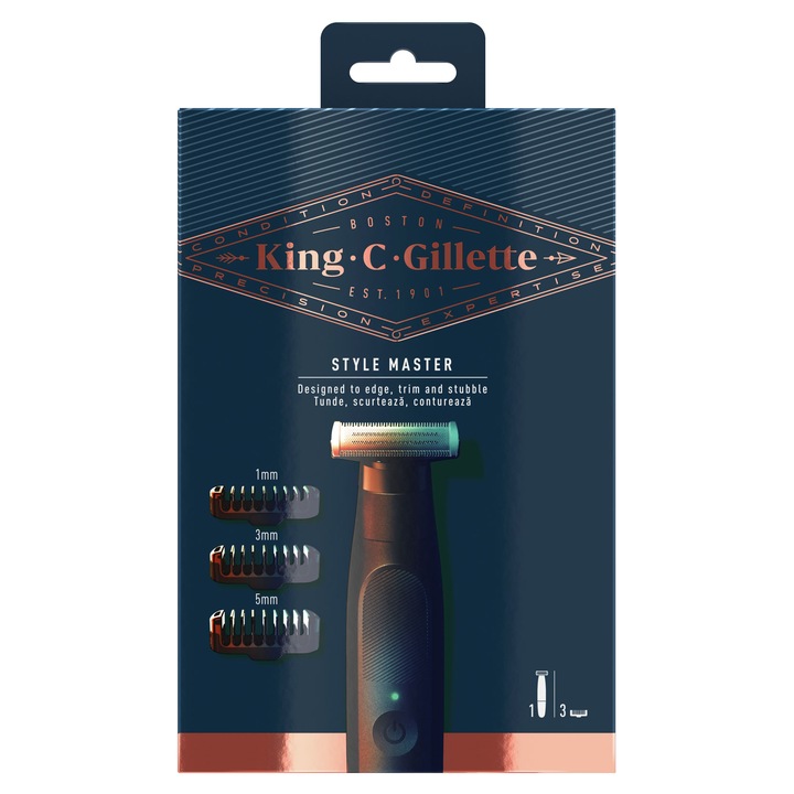 Aparat hibrid de barbierit si tuns barba King C. Gillette Style Master ...