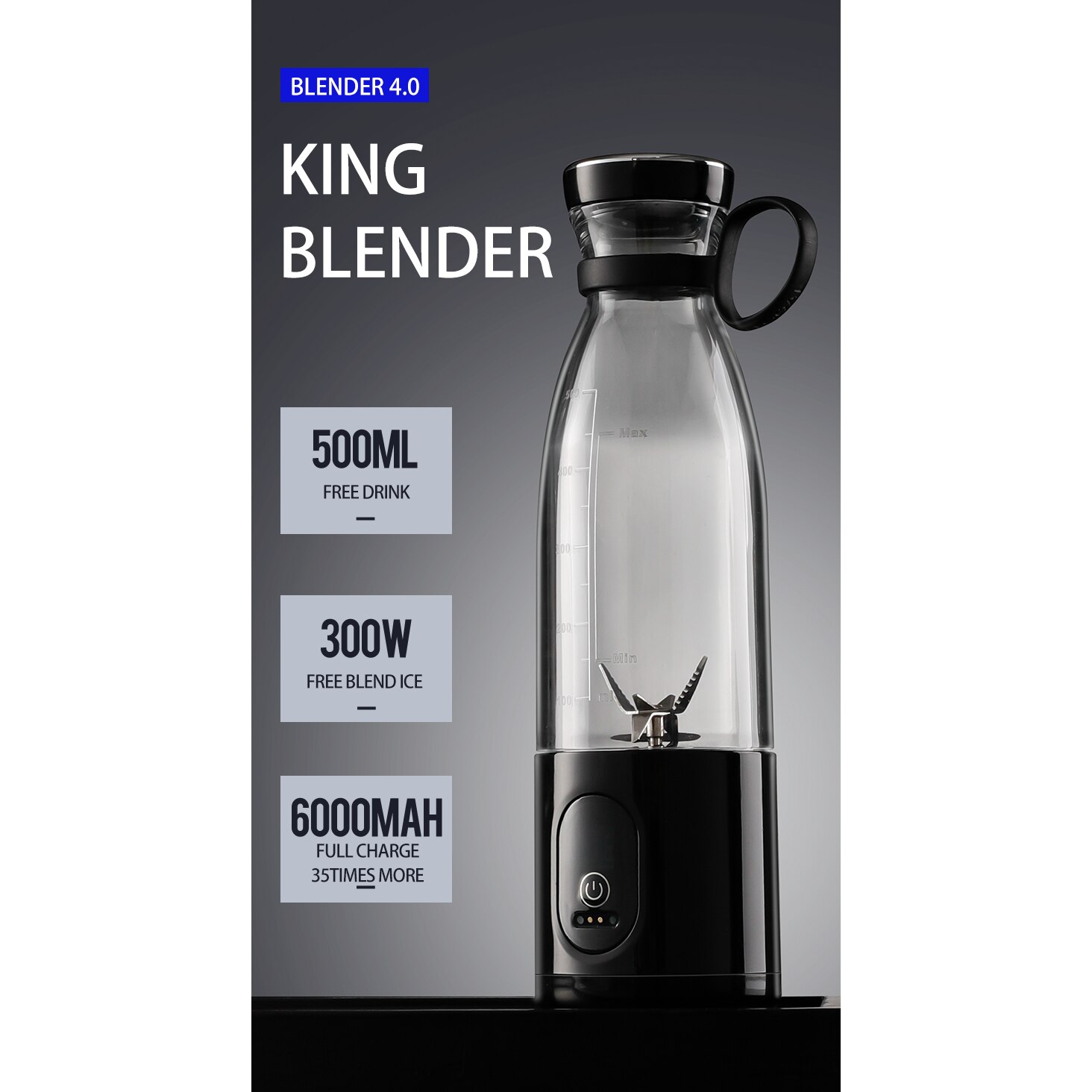 Mini Blender Electric Profesional Fruit Juicer Pink IdealStore Portabil, Incarcare Magnetica ...