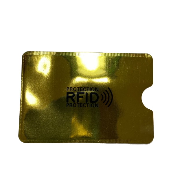 Husa de protectie RFID / NFC / Contactless pentru card bancar Auriu ...