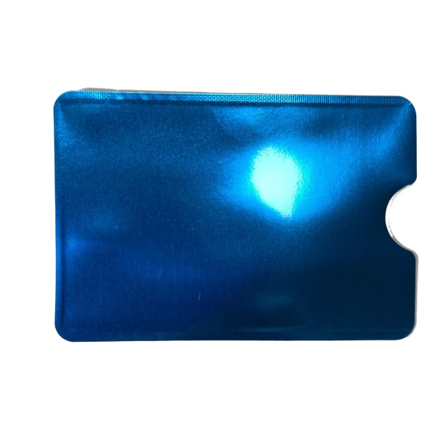 Husa de protectie RFID / NFC / Contactless pentru card bancar Albastru ...