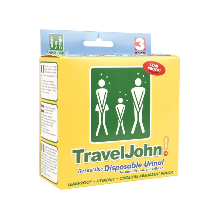 Set 3 saci pentru urina TRAVELJOHN cu gelificare instant, punga ...