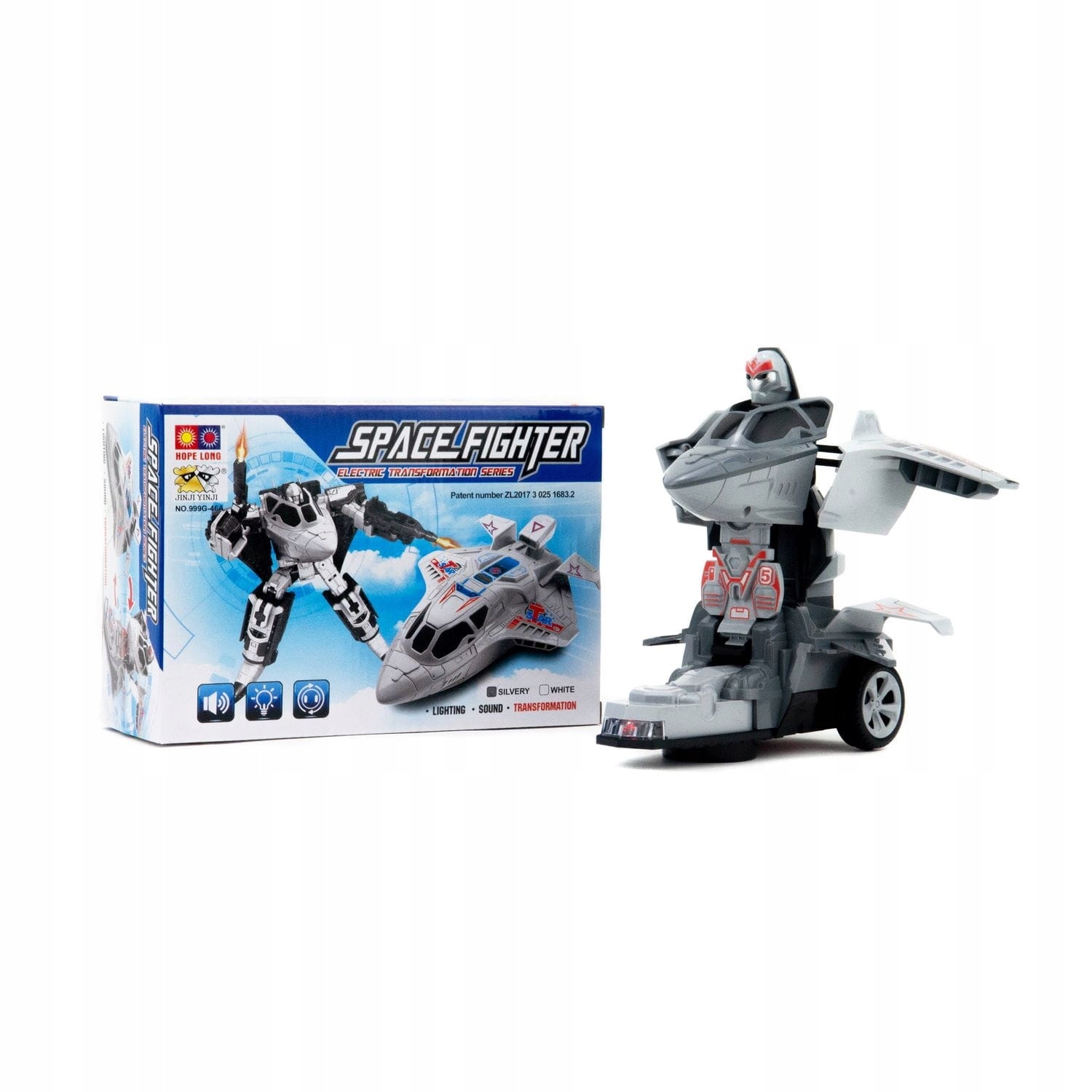 Jobot de jucarie, Robot/Avion, 2IN1, Lumini/Sunete, Plastic, Multicolor ...