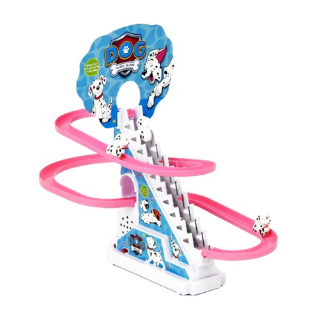 Set pista de masinute cu catelusi, Sunet/Lumina, O pista/Scara rulanta ...