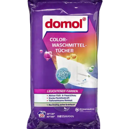 Detergent rufe automat, colorate, Domol, servetele, 20 bucati - eMAG.ro