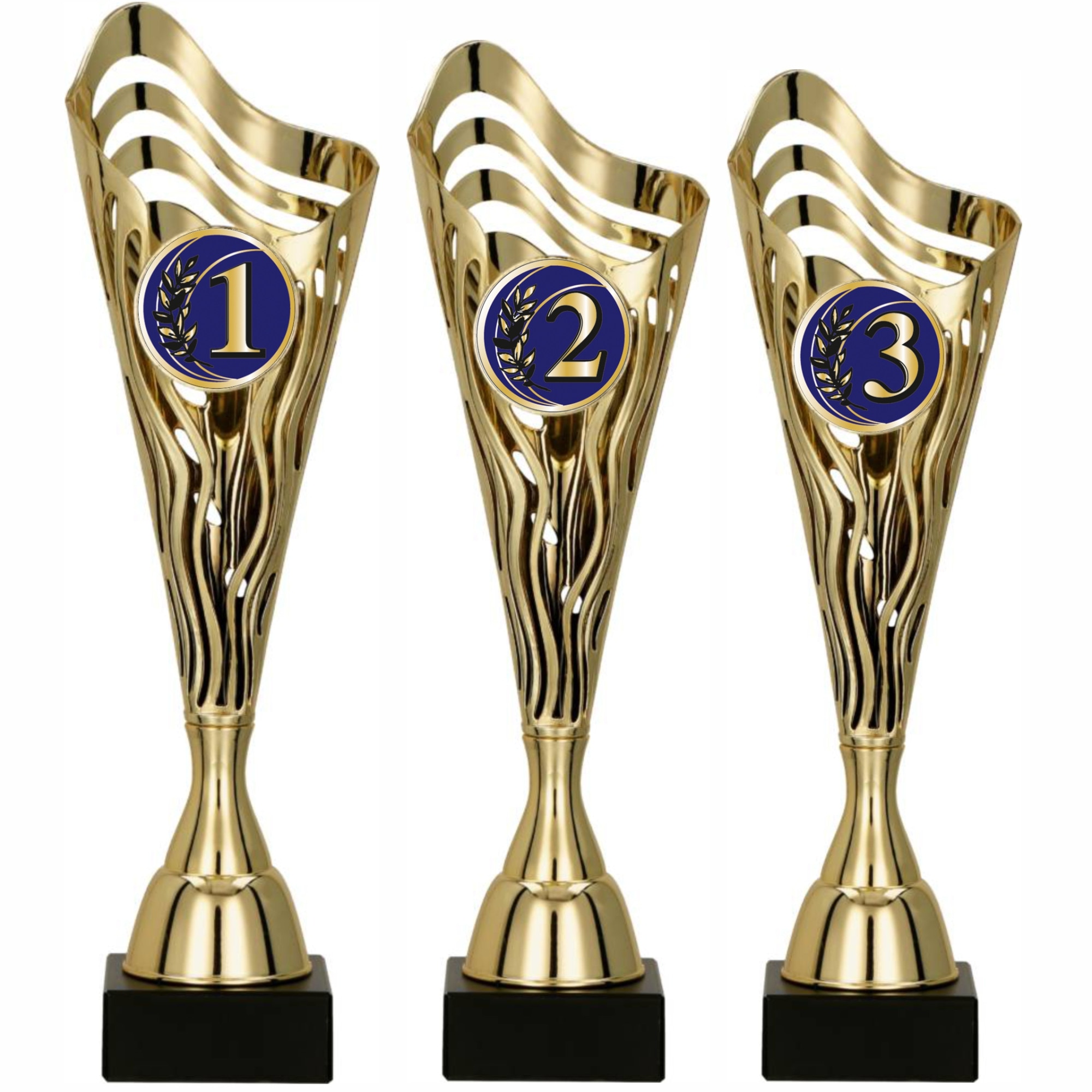 Set 3 Cupe Podium, Locul 1, 2, 3, Plastic, Marmura, 39.5, 38.5, 37.5 cm ...