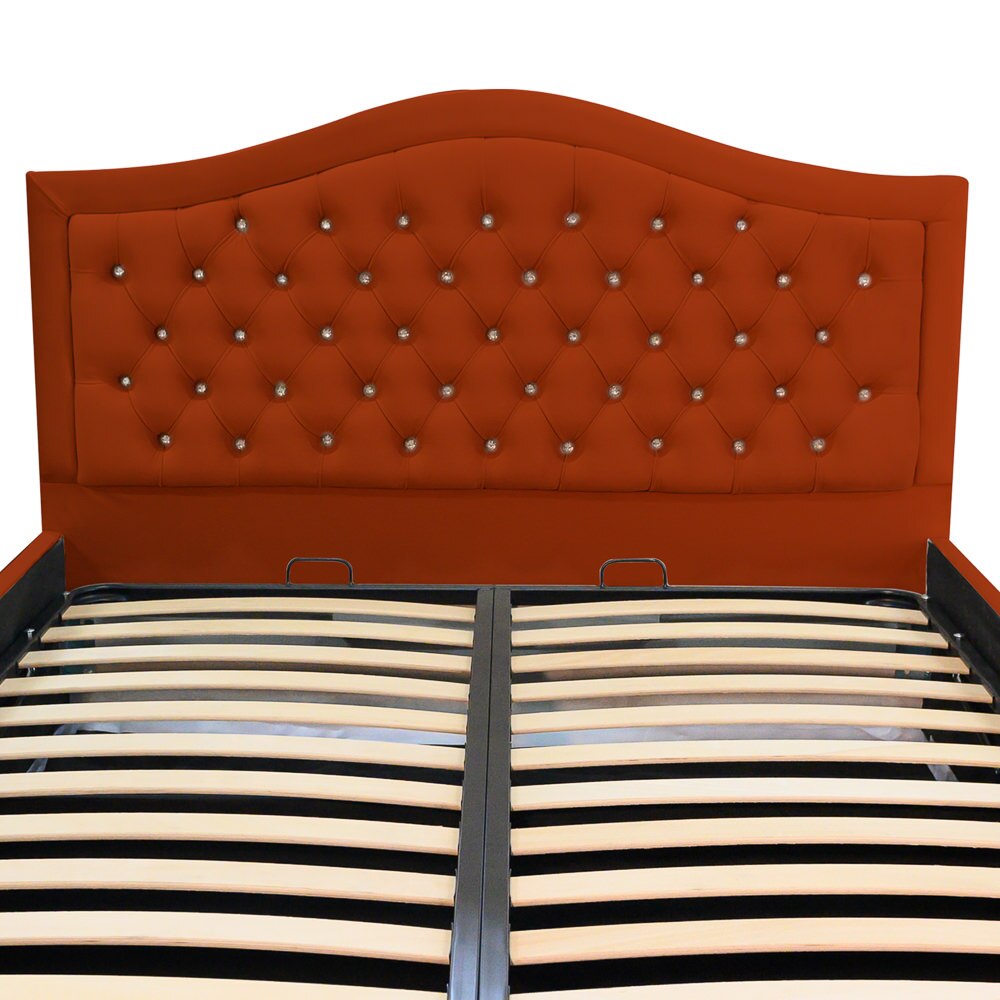 Tablie pat Arizona cu nasturi sticla, dimensiune 210*130cm, caramiziu ...