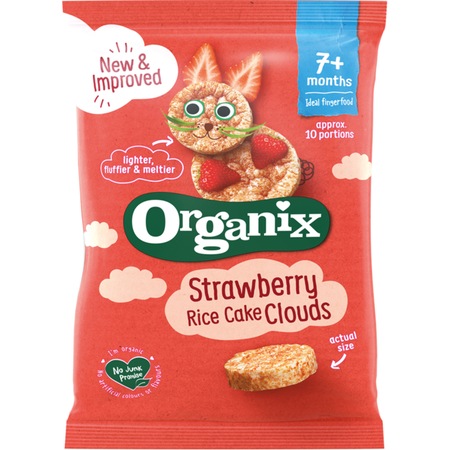 Rondele ecologice, Organix, din orez cu capsuni, 40 g, de la 7 luni ...