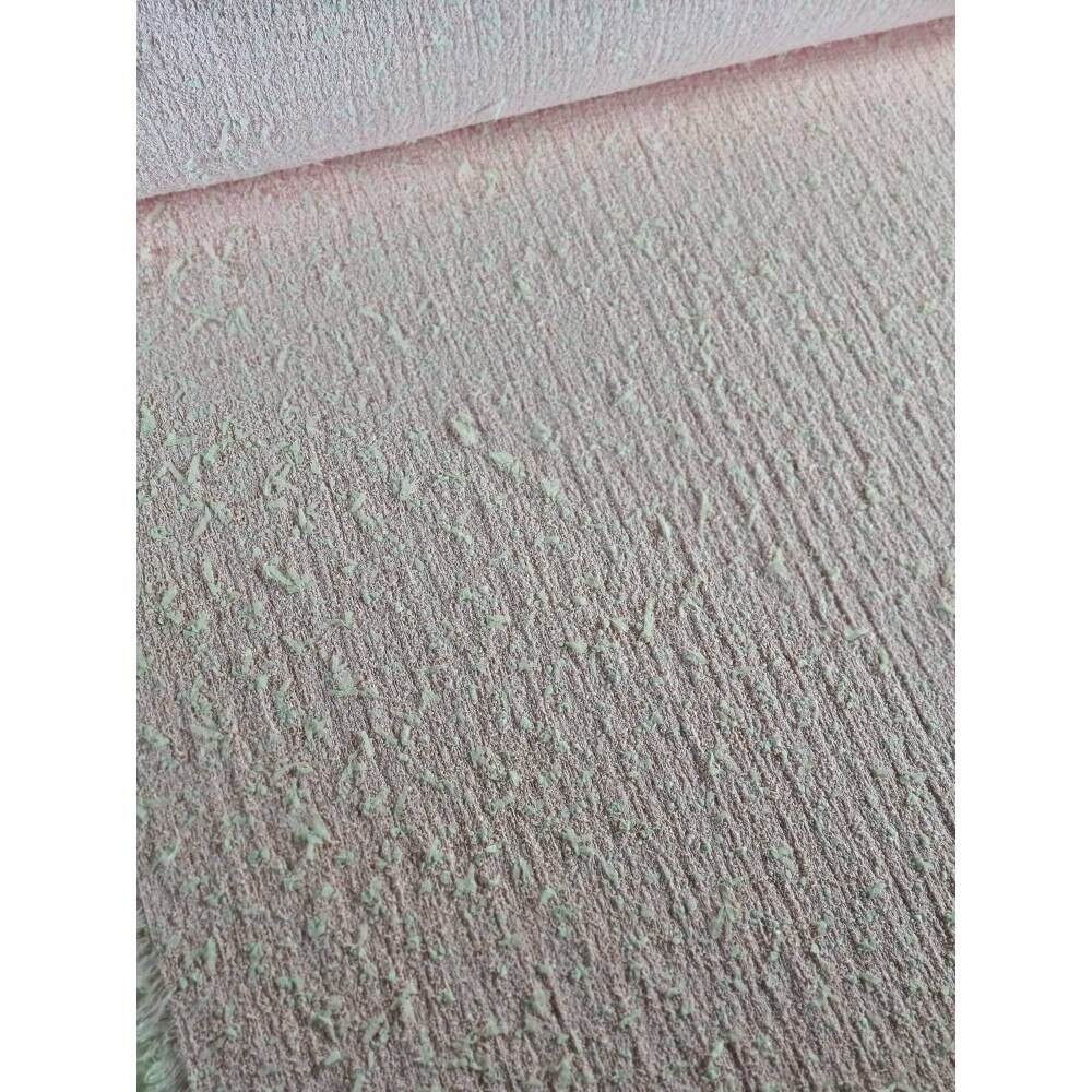 Stofa bucle cu zulufi - design fantezie, D Donarosso, 100x100 cm, Roz ...