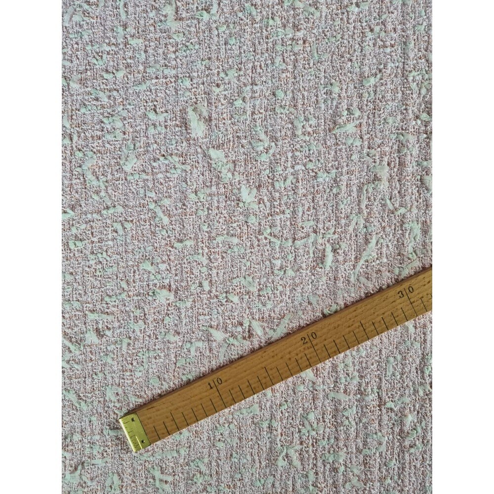 Stofa bucle cu zulufi - design fantezie, D Donarosso, 100x100 cm, Roz ...