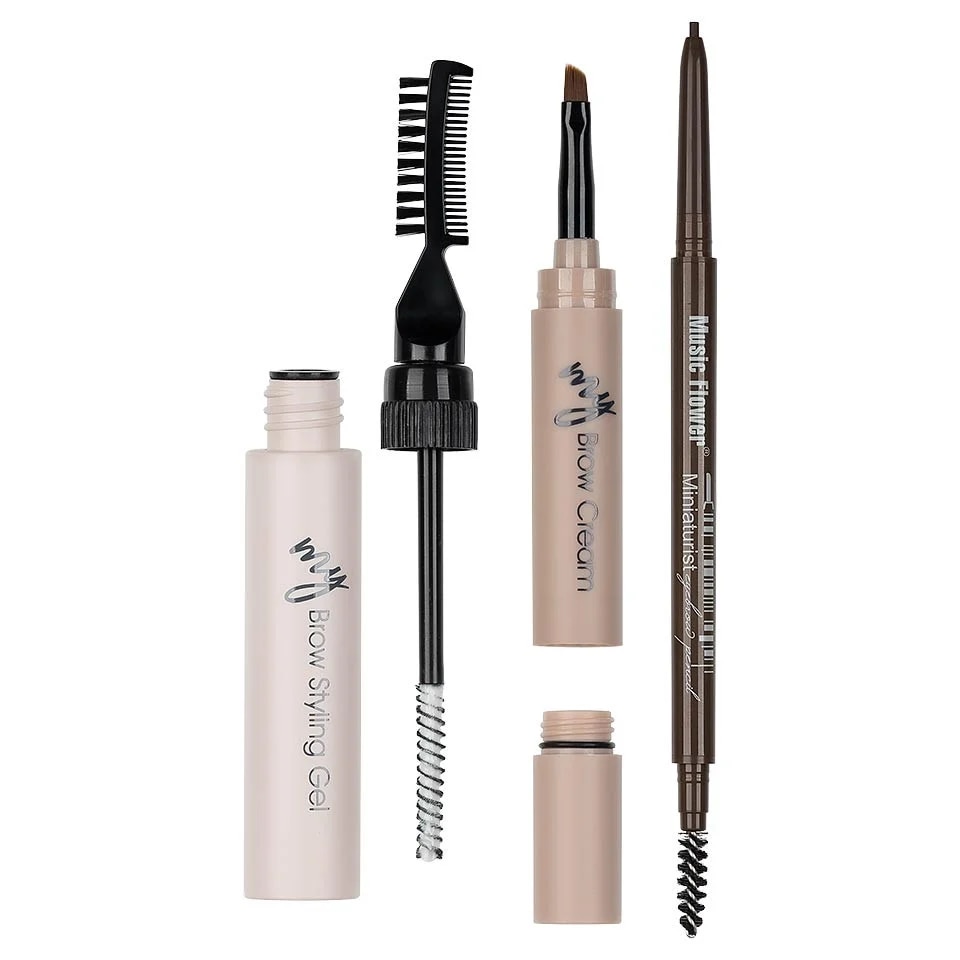 Kit Sprancene 3 in 1 Music Flower My Brow Kit, Dark Brown - eMAG.ro