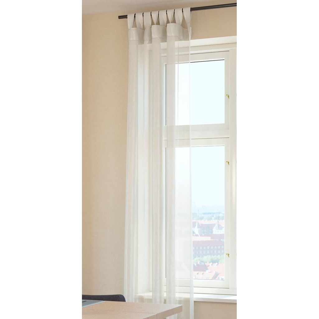 Perdea cu bride IS0710, 145x300 cm, 100% poliester, Alb murdar - eMAG.ro