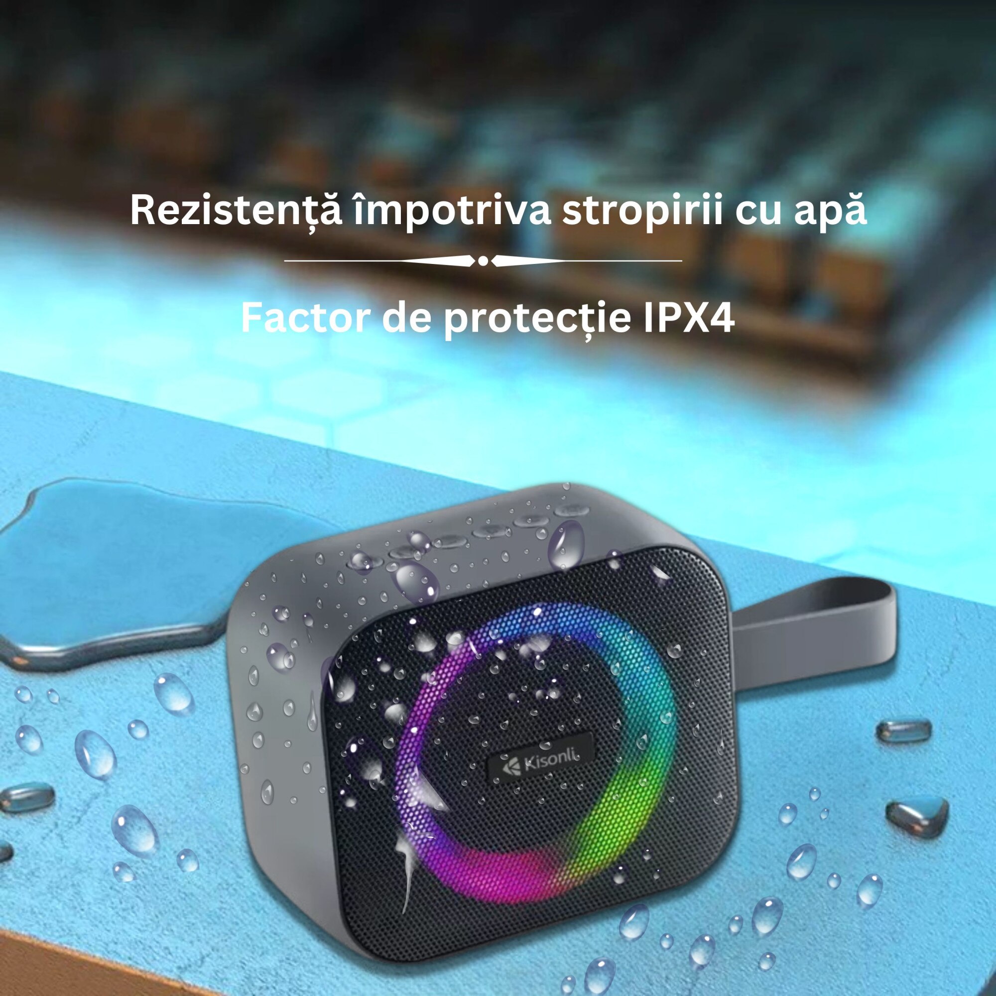 Boxa portabila Wireless, Bluetooth 5.0, Rezistenta la apa si socuri ...