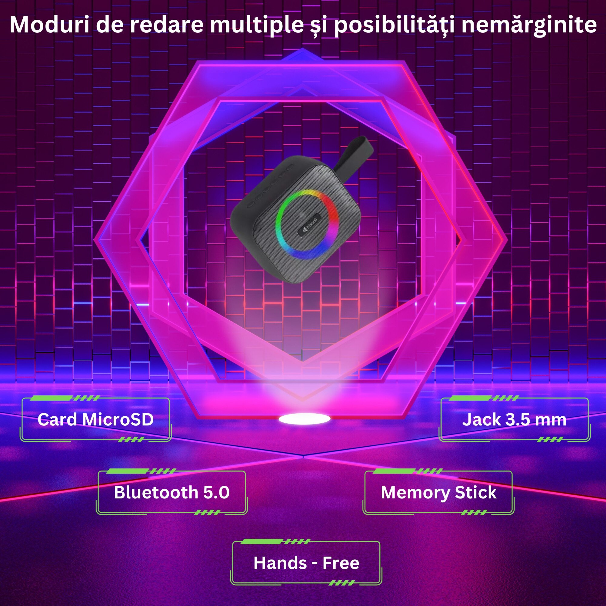 Boxa portabila Wireless, Bluetooth 5.0, Rezistenta la apa si socuri ...