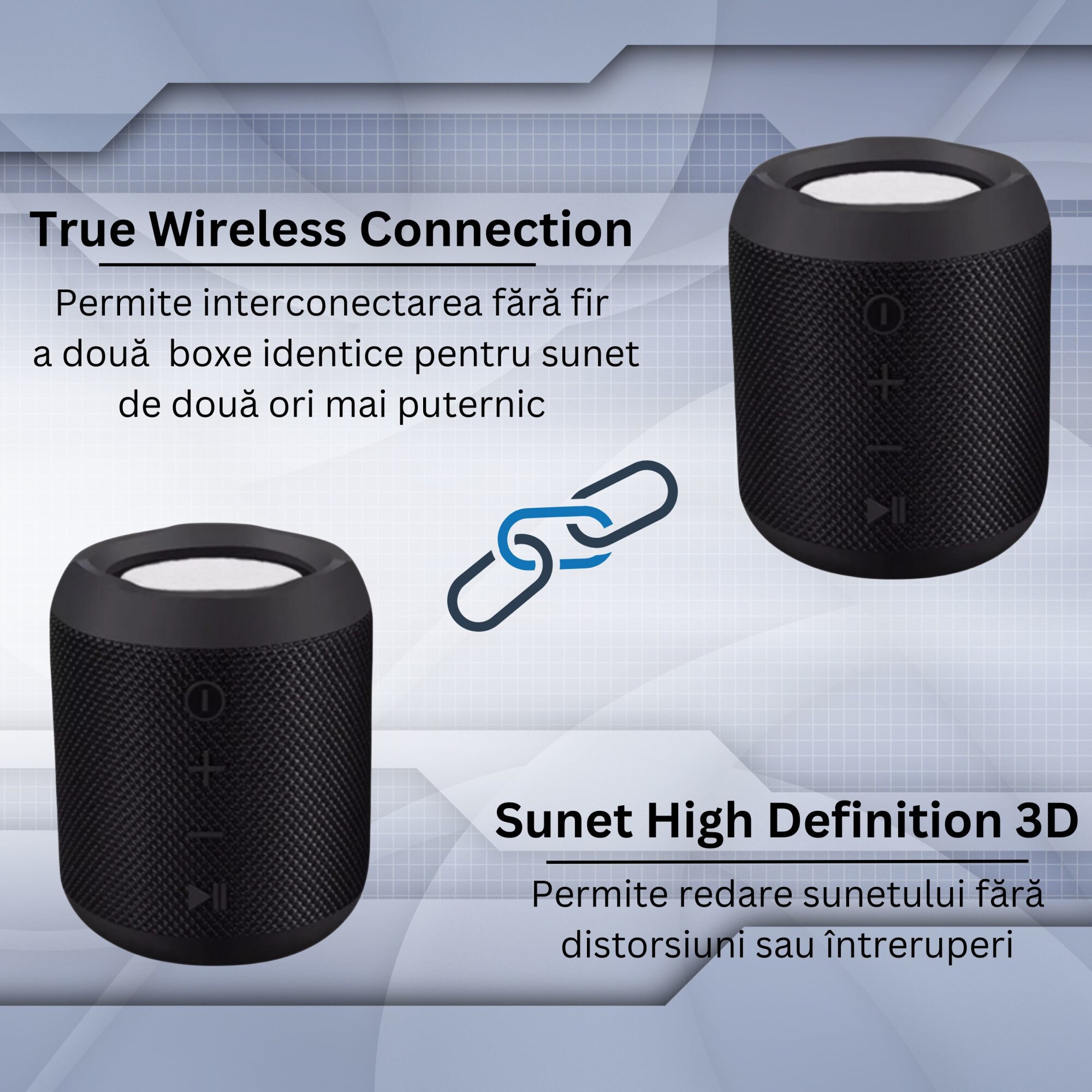 Vezeték nélküli hordozható hangszóró, Bluetooth 5.0, 360°-os térhatású hang, Vízállóság, IPX6 ...