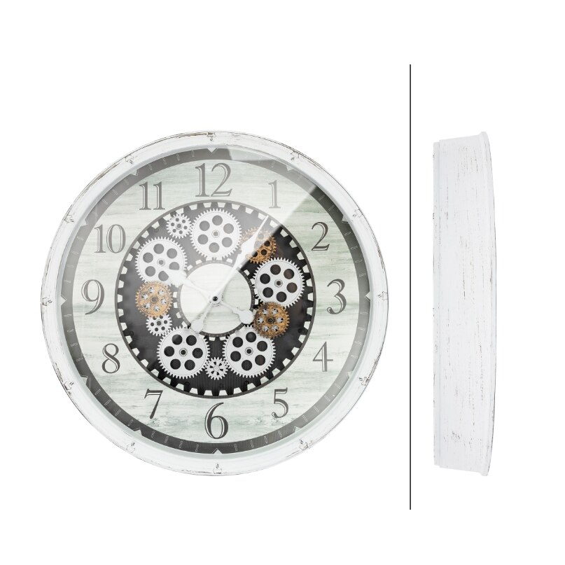 Ceas de perete 48x48 cm, roti dintate decorative, cifre arabe, fiabil ...