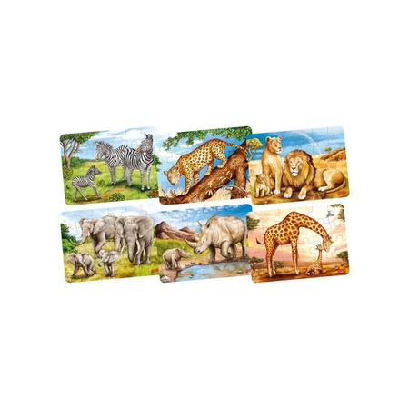 Goki 4574198 Mini fa puzzle: Vadállatok - többféle, 1 db - eMAG.hu