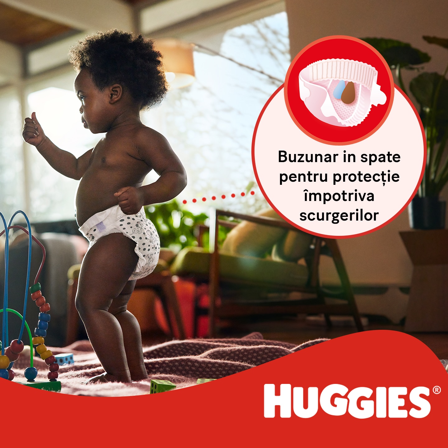 Scutece Huggies Little Movers Mega 4, 7-18 kg, 132 buc - eMAG.ro