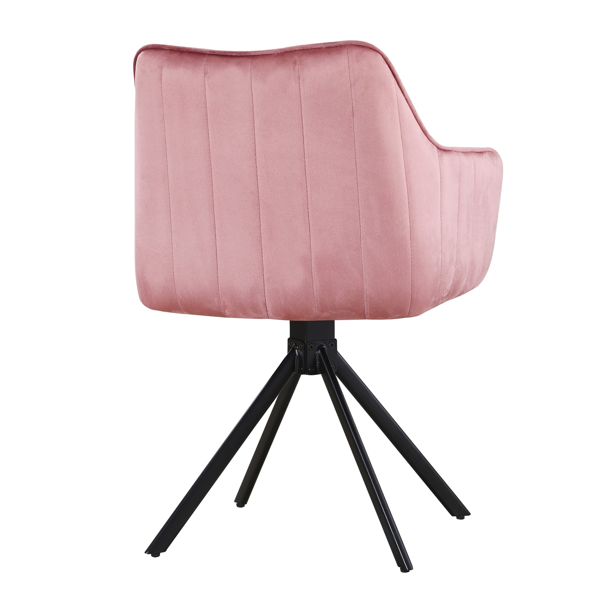 Set 2 scaune rotative tapitate cu stofa si picioare metalice, Alex ...