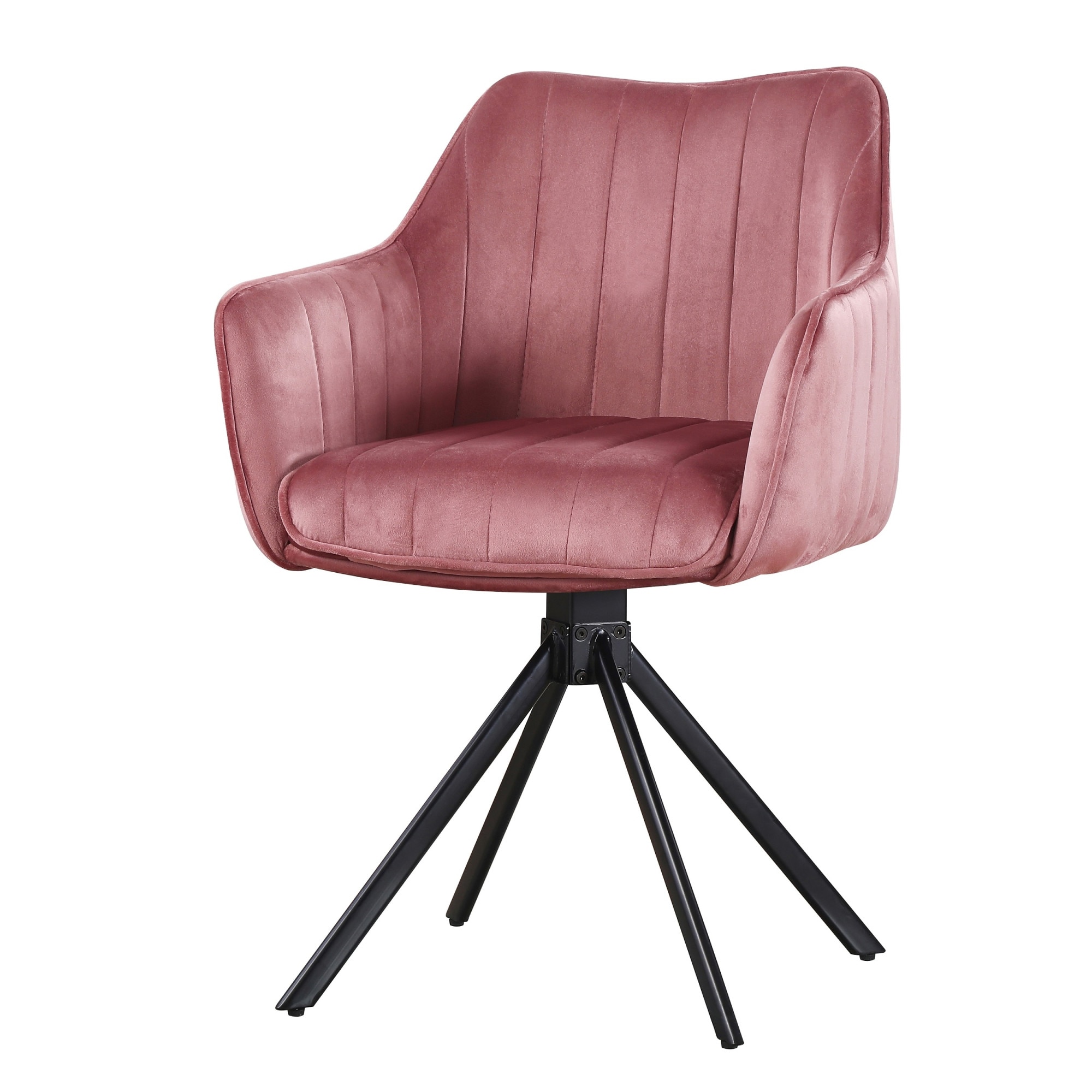 Set 2 scaune rotative tapitate cu stofa si picioare metalice, Alex ...