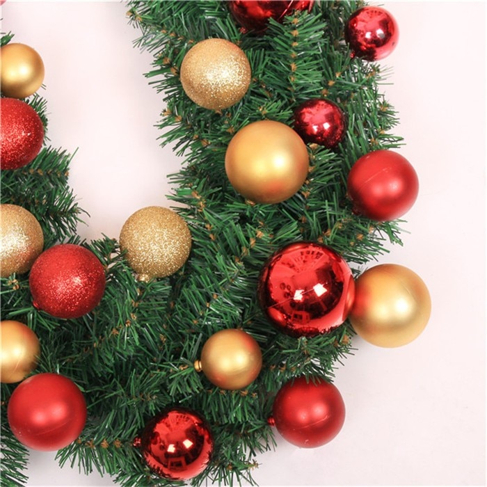 Ghirlanda decorativa Craciun cu Globuri colorate, Flippy, 2,70 m, Verde ...