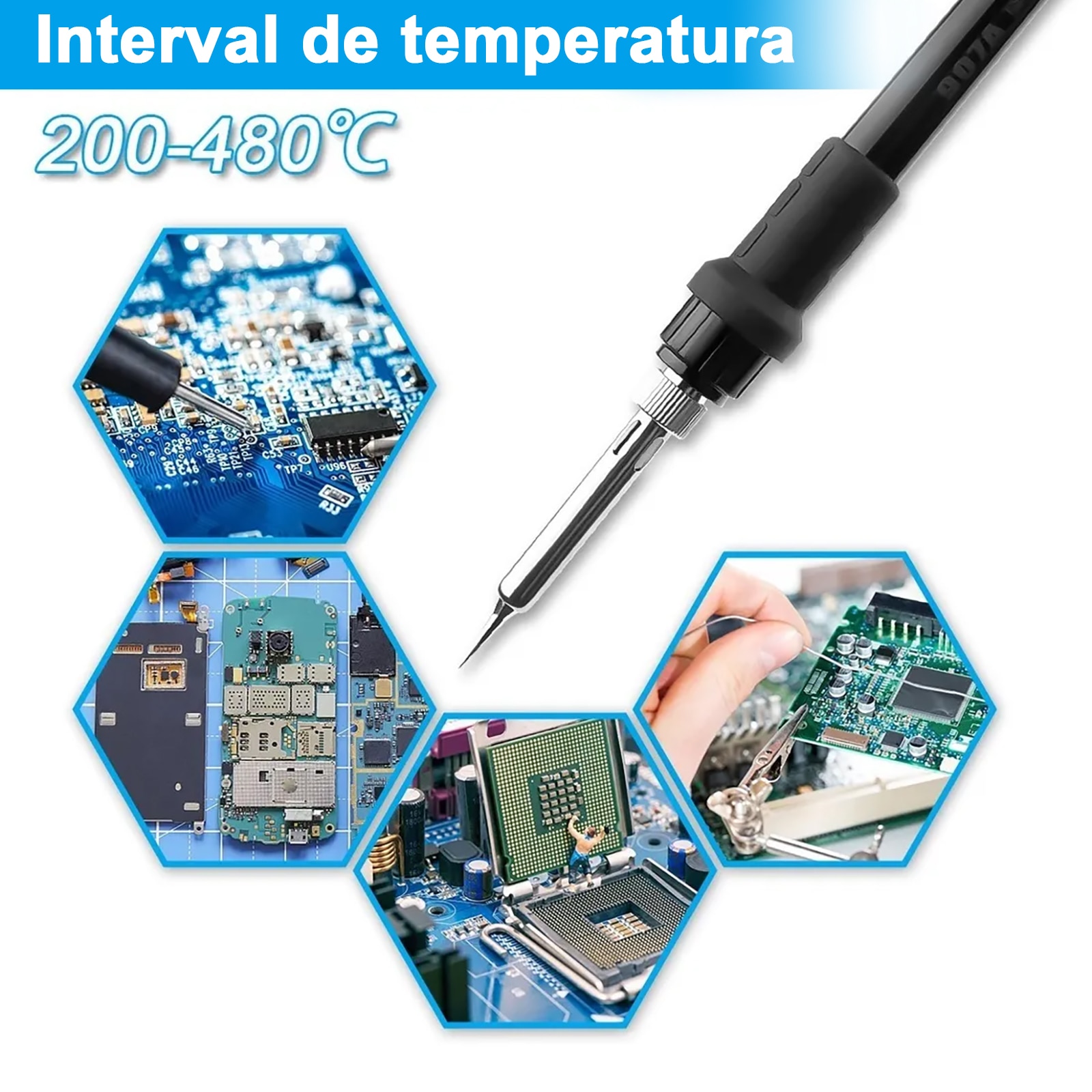 Statie fier de lipit si reluare cu aer cald 2in1, GOXAWEE, 750 W, 220 V ...