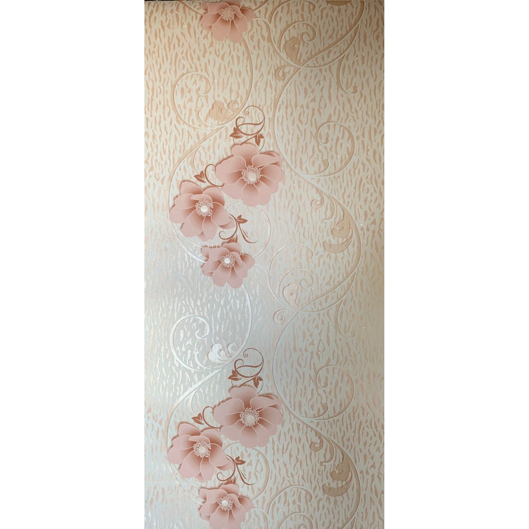 Tapet floral, bej rozaliu, dormitor, living, lavabil Akryl, 33765 0.53m ...