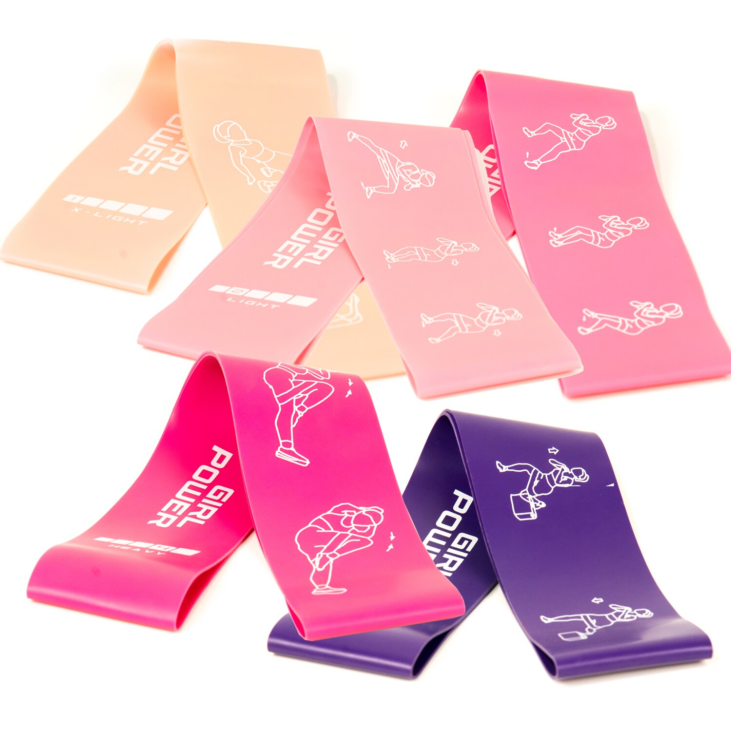 Set benzi elastice de rezistenta pentru sport si fitness, Fizyo Girl ...