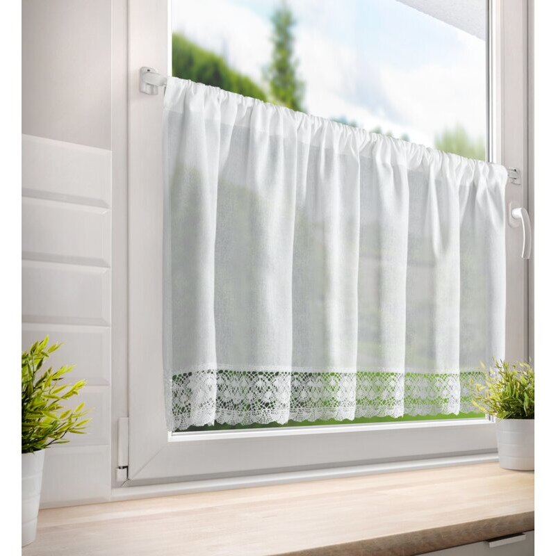 Perdea Ready Rose Pe Banda 150X60 Cm Alba - eMAG.ro