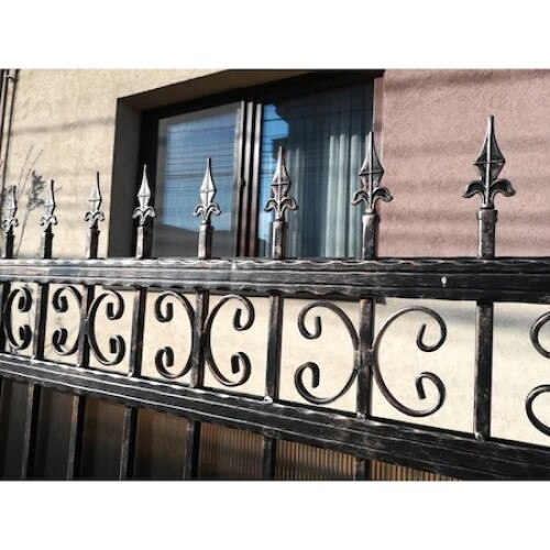 Varf din otel pentru garduri si porti din fier forjat 115mm x 47mm ...