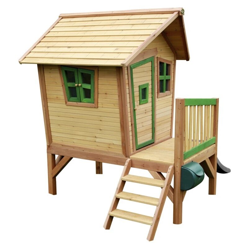 Детска къща с пързалка, AXI Robin, Сив - eMAG.bg