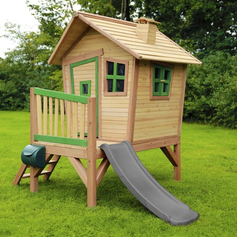 Детска къща с пързалка, AXI Robin, Сив - eMAG.bg