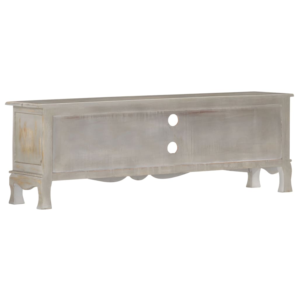 Comoda TV, Lemn masiv, 120x30x42 cm, Gri - eMAG.ro