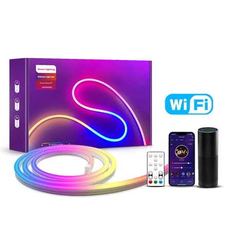 Banda LED RGB inteligenta SeveShop, Lightstrip, Bluetooth, 30W, 1600 lm ...