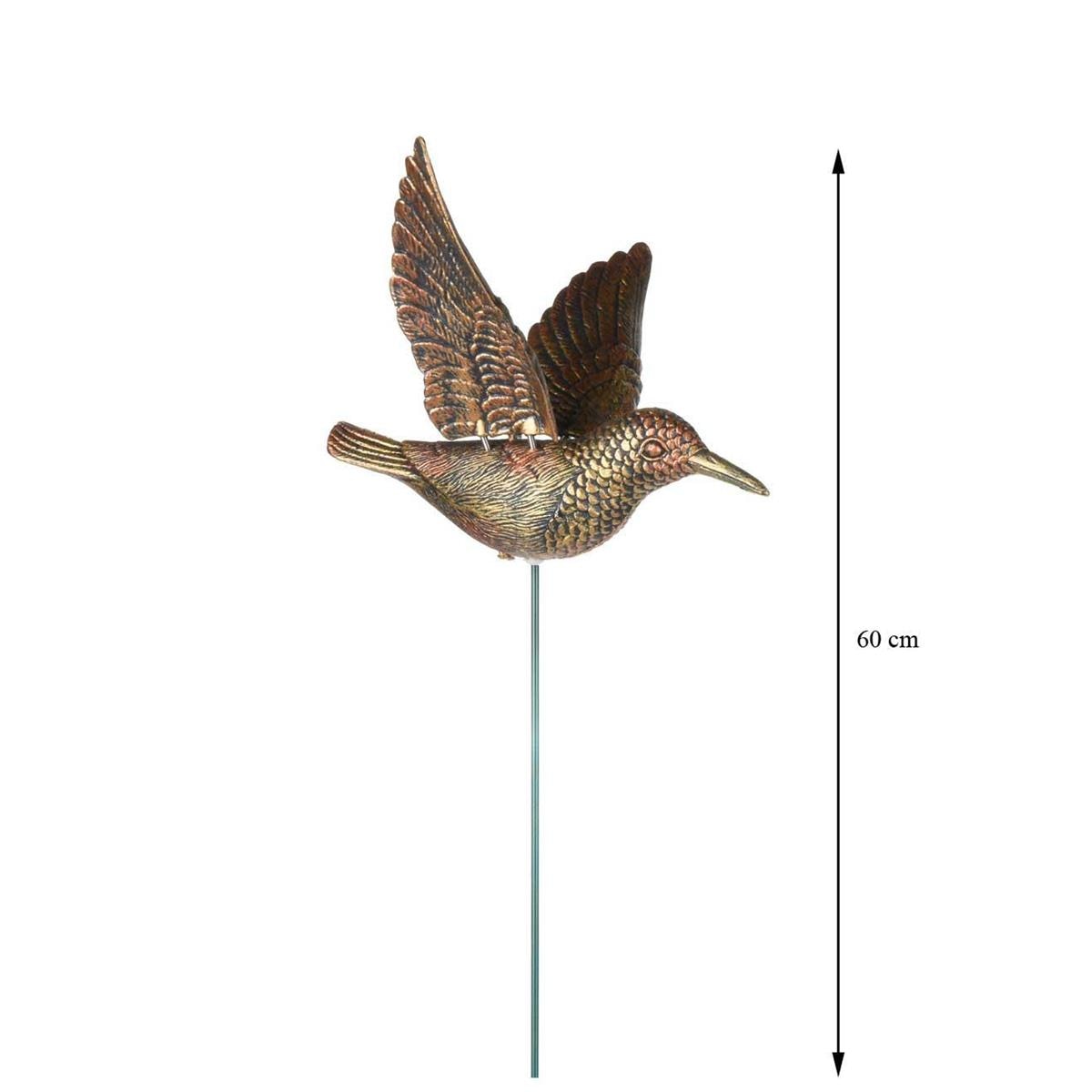 Set 4 pasari pentru gradina, Plastic, 60 cm, Roz/Auriu - eMAG.ro