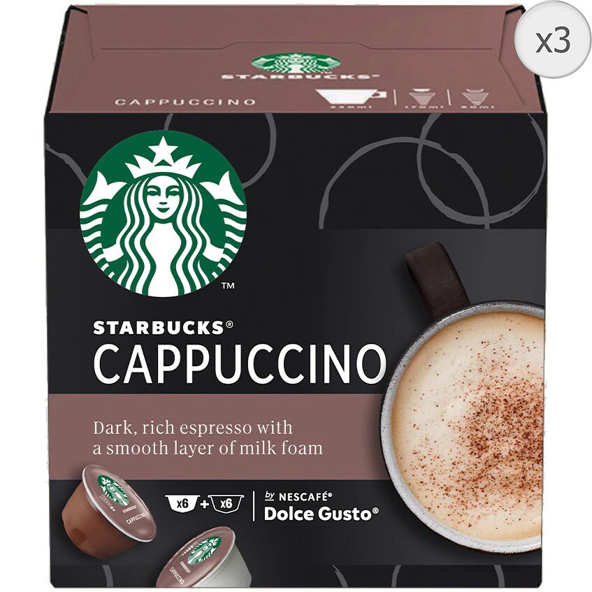 3x Capsule cafea Starbucks Cappuccino by Nescafé Dolce Gusto, 12 ...