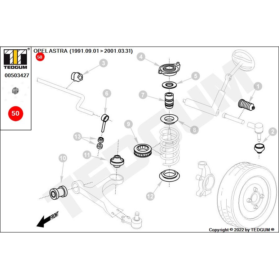 Bucsa tija directie, Tedgum, Pentru Opel, Argintiu - eMAG.ro