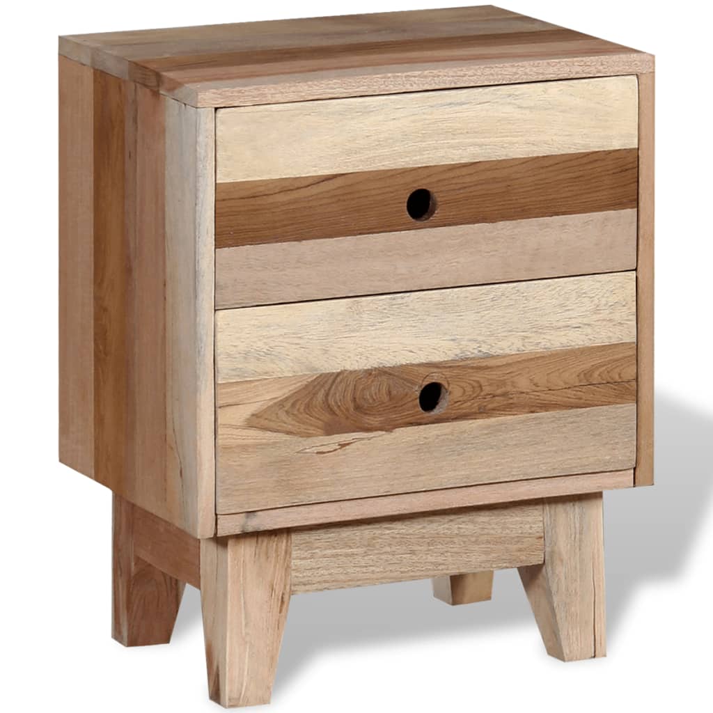 Noptiera, cu design elegant din lemn masiv reciclat, Pentru dormitor ...
